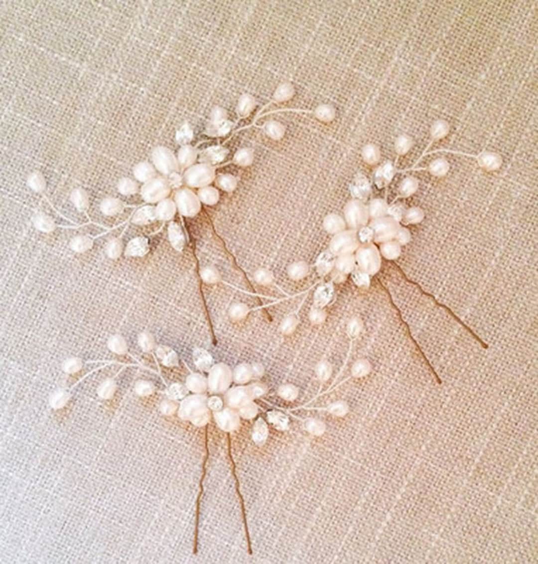 Gold Pearl Bridal Hair Pins Wedding Hair Accessories - Etsy UK