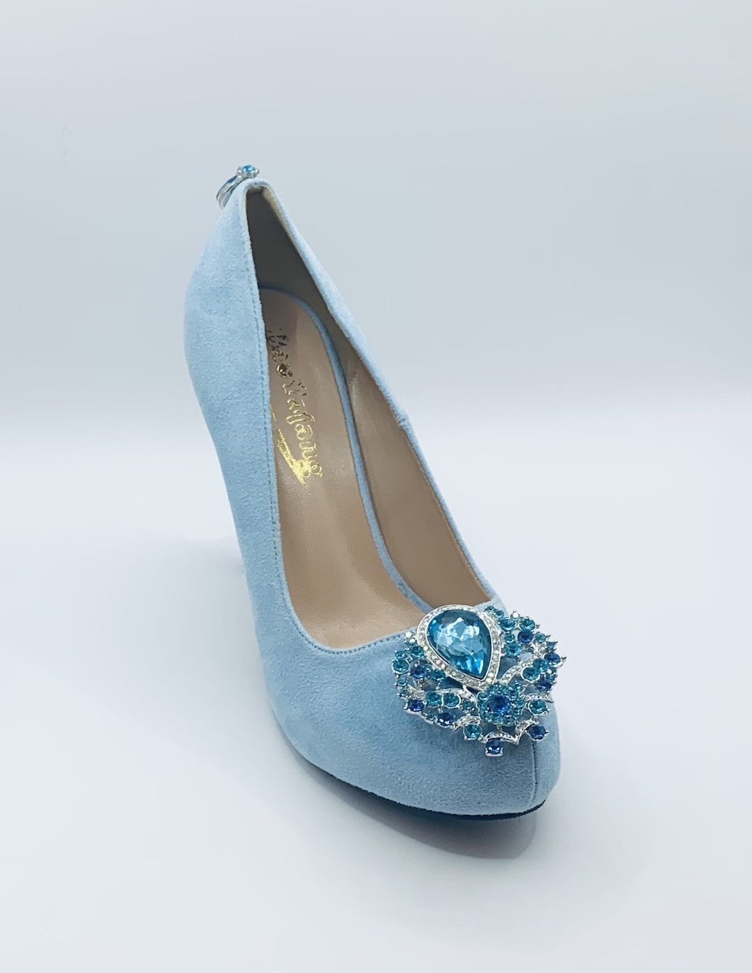 Stunning Baby Blue Powder Blue Dusty Dusky Blue Crystal and Diamanté ...