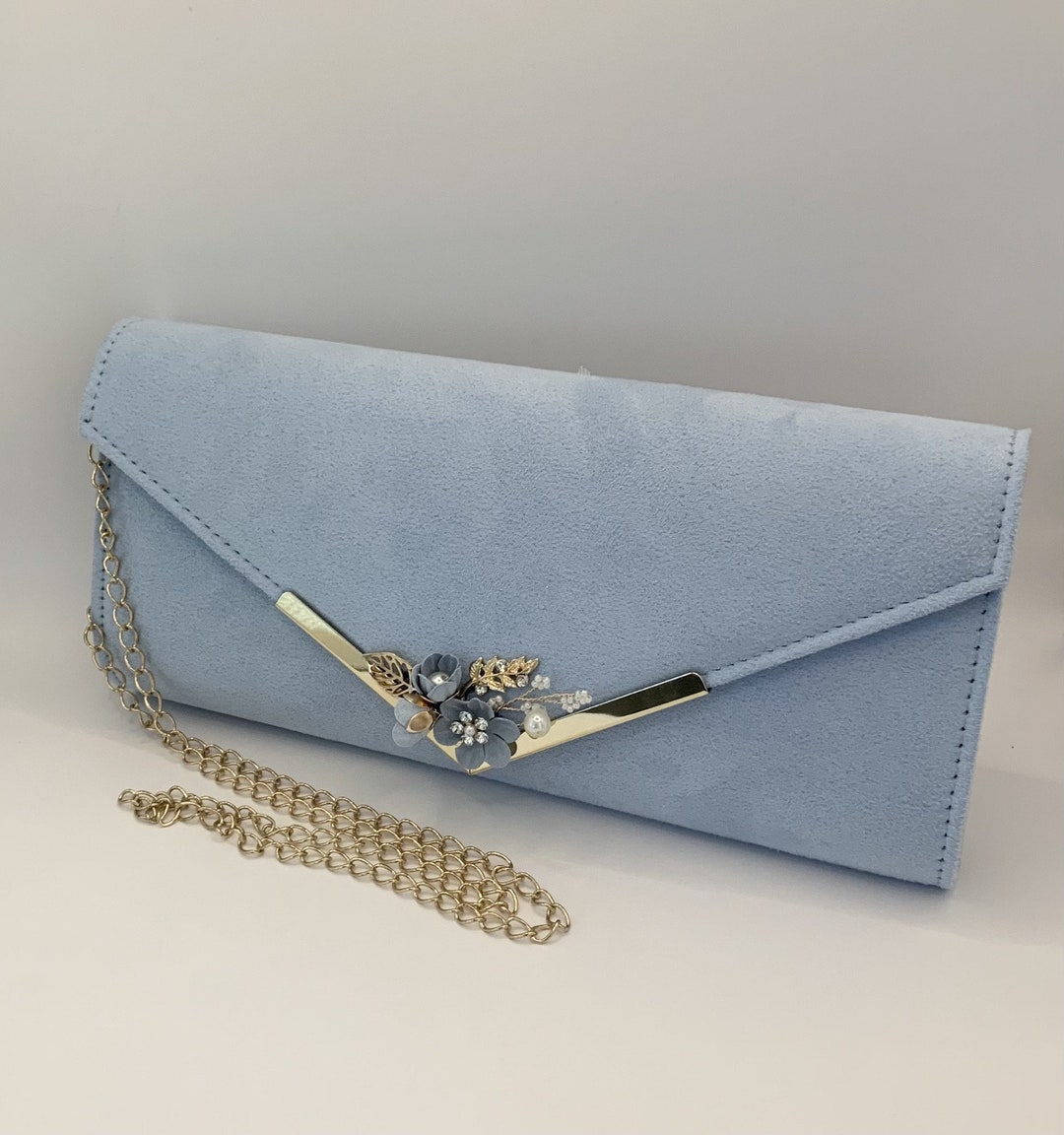 Stunning Baby Blue Powder Blue Dusty Dusky Blue Flower and Pearl ...