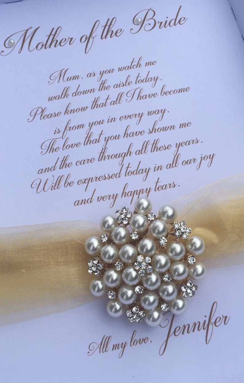Diamond and Pearls Mother of the Bride Brooch and Keepsake - Etsy