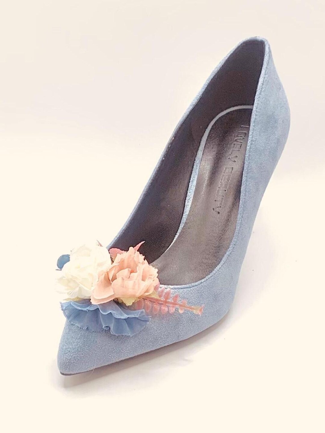 Stunning Hand Finished Soft Suede Style Powder Dusky Dusty Blue With ...