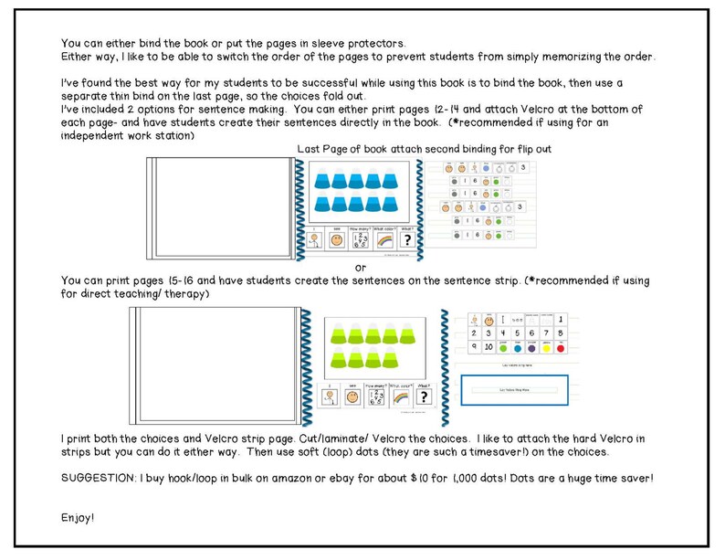 I See... How Many What Color What is It Interactive Adapted - Etsy
