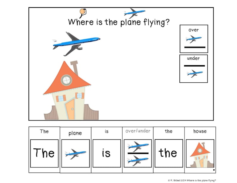PREPOSITIONS: Over and Under Where is the Plane Flying - Etsy