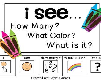 I See... How Many What Color What is It Interactive Adapted | Etsy