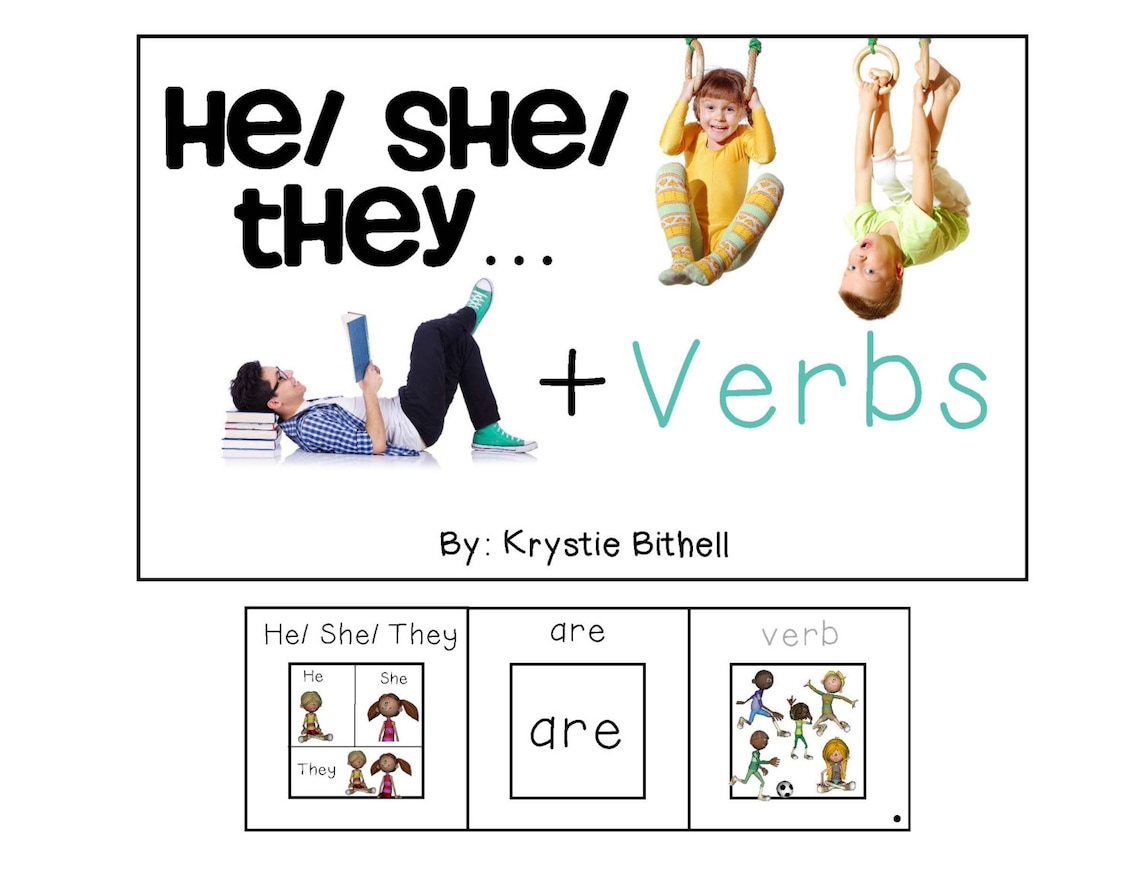 Verbs: He/ She/ They Adapted Book Special Education Autism - Etsy Hong Kong