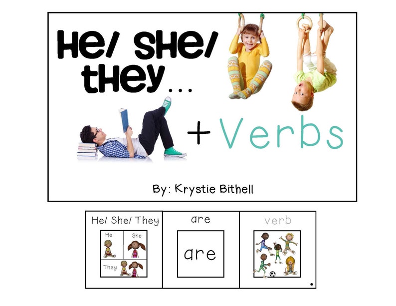 Verbs: He/ She/ They Adapted Book Special Education Autism - Etsy Hong Kong