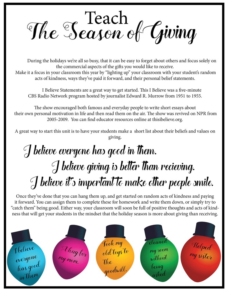 Christmas Lights: Random Acts of Kindness - Etsy