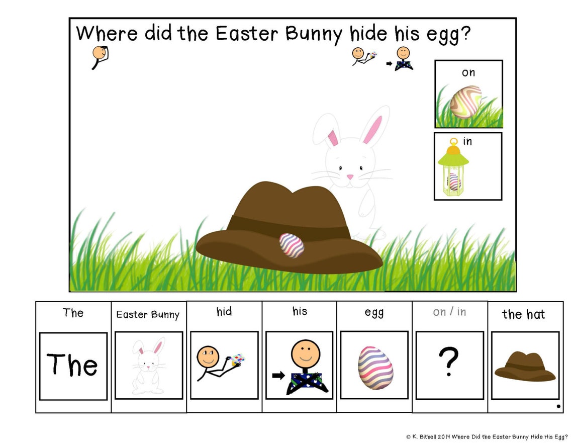 PREPOSITIONS: Where is the Easter Egg on or In Special Education Autism ...