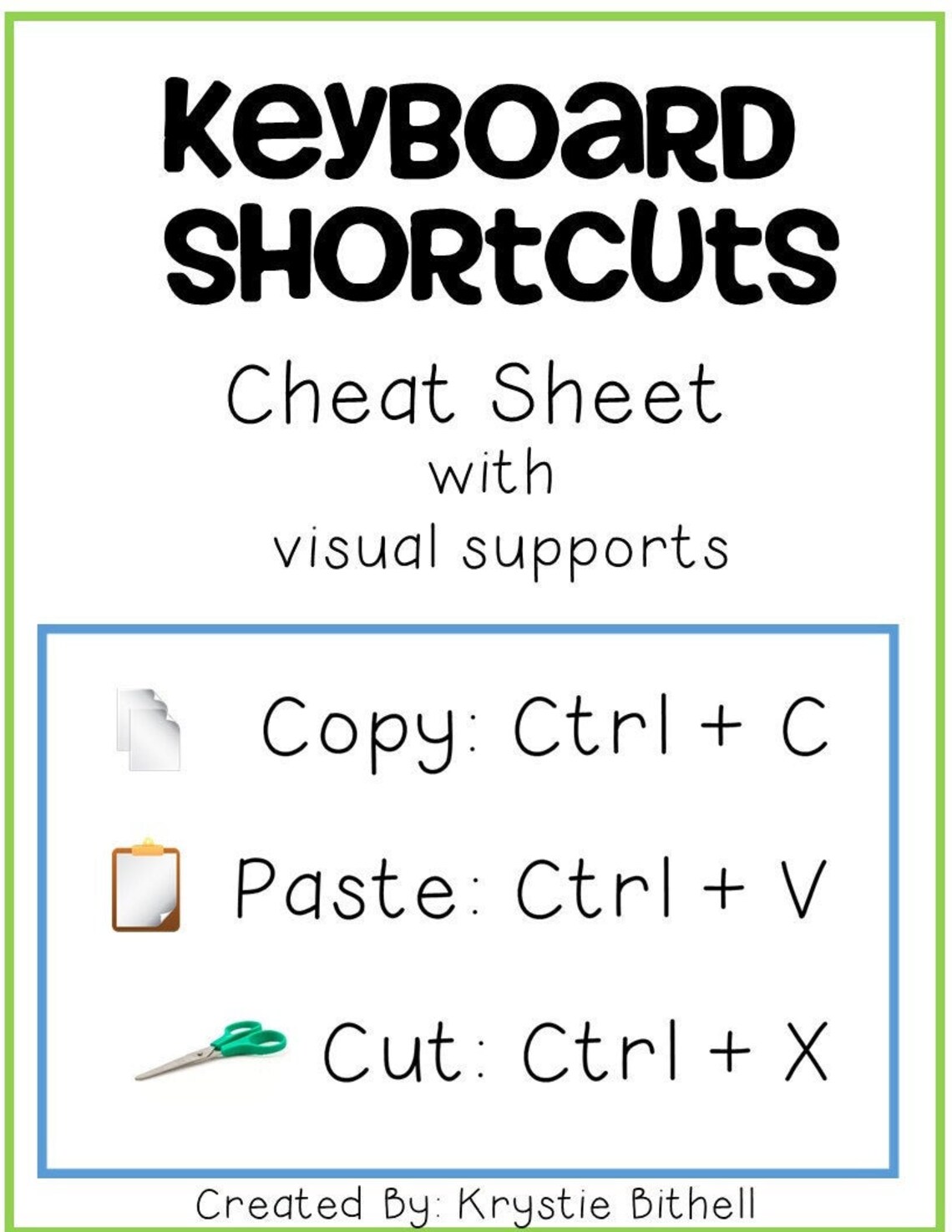 Keyboard Shortcuts Visual Supports - Etsy