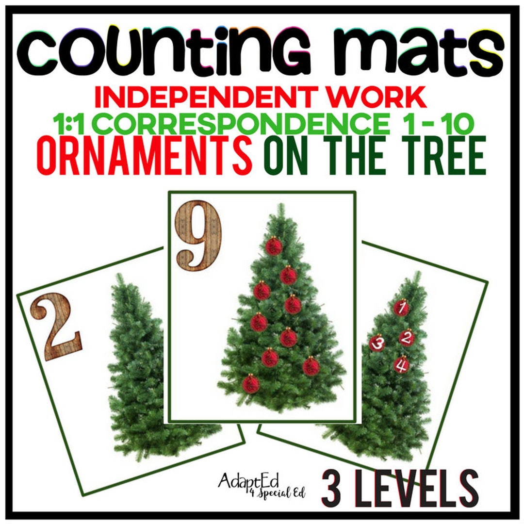 Christmas Tree Counting Mats - Etsy