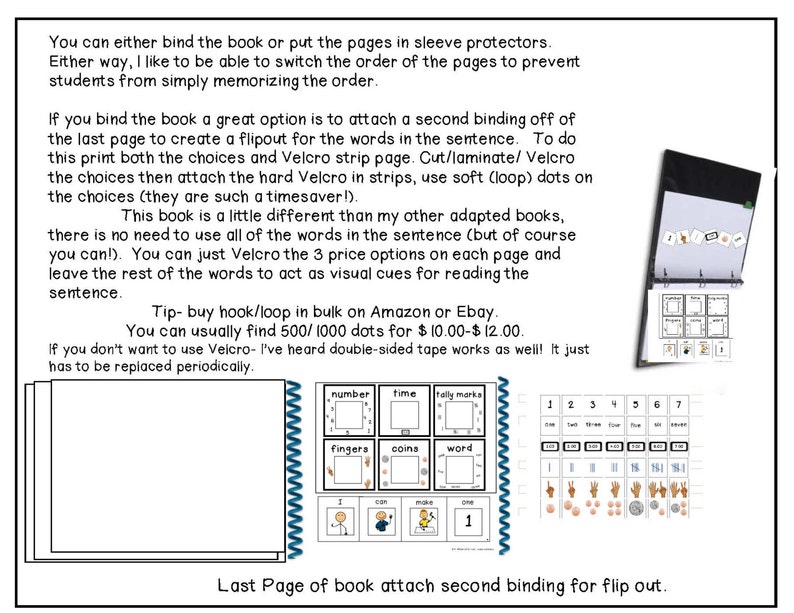 Make Numbers 1-12 Adapted Math Book Including Money and Time BUNDLE - Etsy