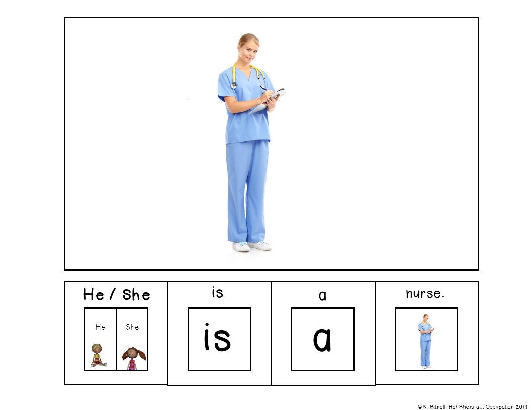 He/ She is A... Occupation for Special Needs AUTISM SPEECH - Etsy