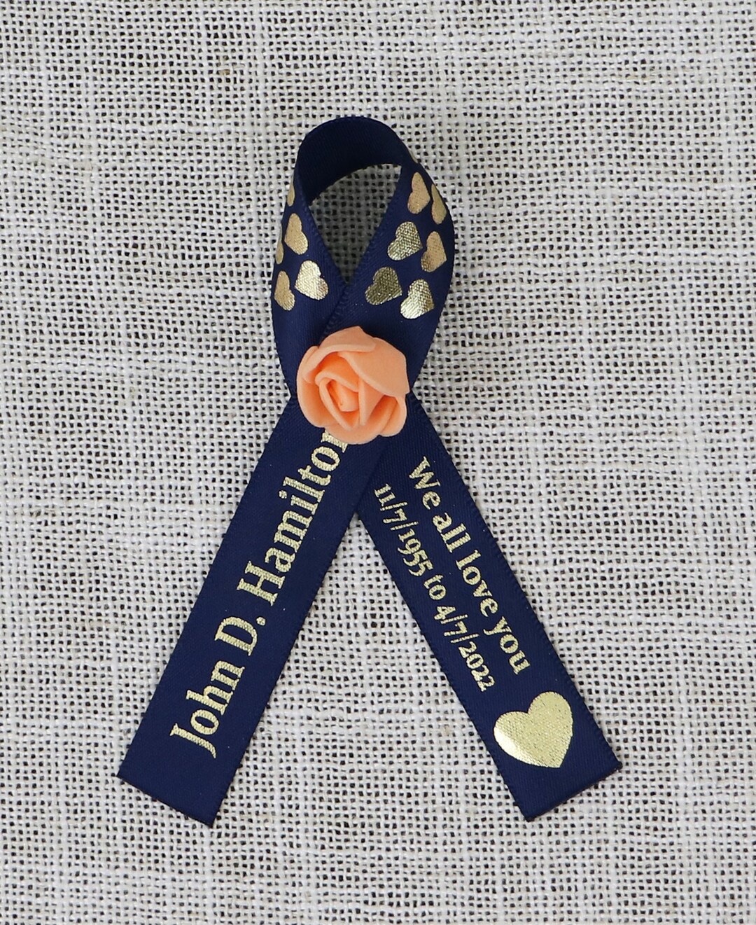 Bereavement Awareness Ribbons With Rose, Personalized With Your Message ...