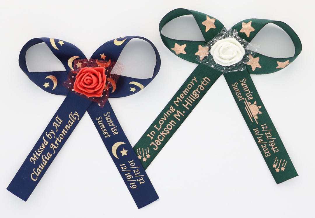 Bereavement Awareness Ribbons With Rose, Personalized With Your Message ...