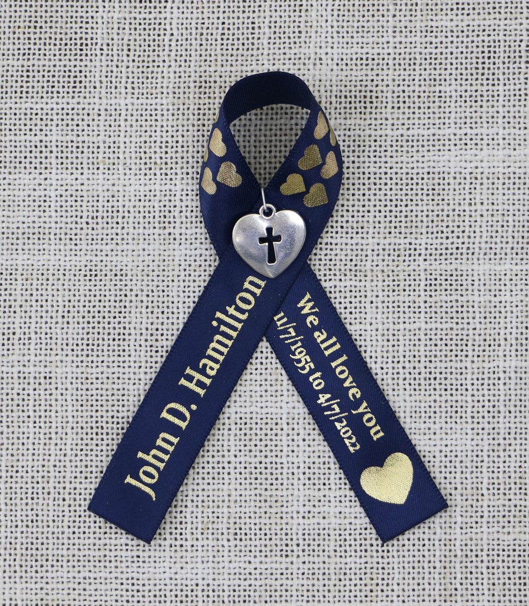 Bereavement Awareness Ribbons With Charm, Personalized With Your ...