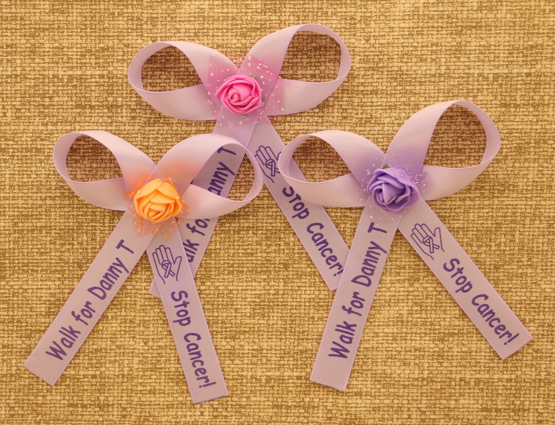 Bereavement Awareness Ribbons With Rose, Personalized Your Message/text ...