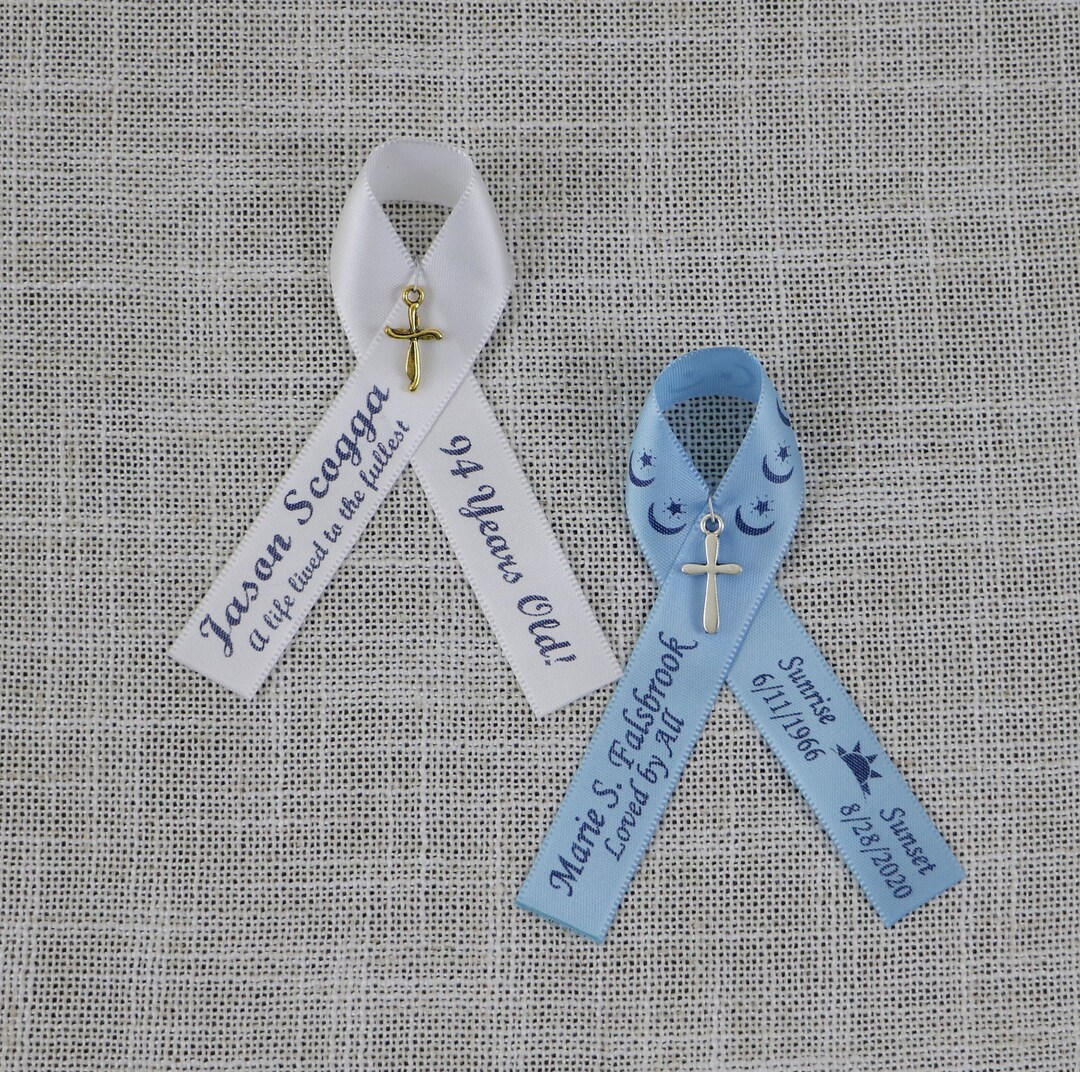 Bereavement Awareness Ribbons With Charm, Personalized With Your ...