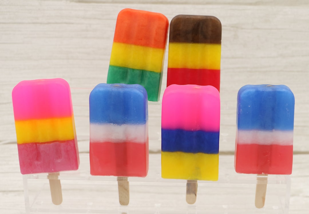 Bright Tricolor Ice Pop Soaps for Children's Birthday Party Favors ...