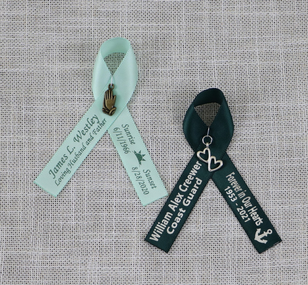Bereavement Awareness Ribbons With Charm, Personalized With Your ...