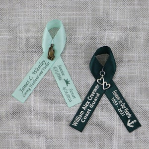 Bereavement Awareness Ribbons With Charm, Personalized With Your ...