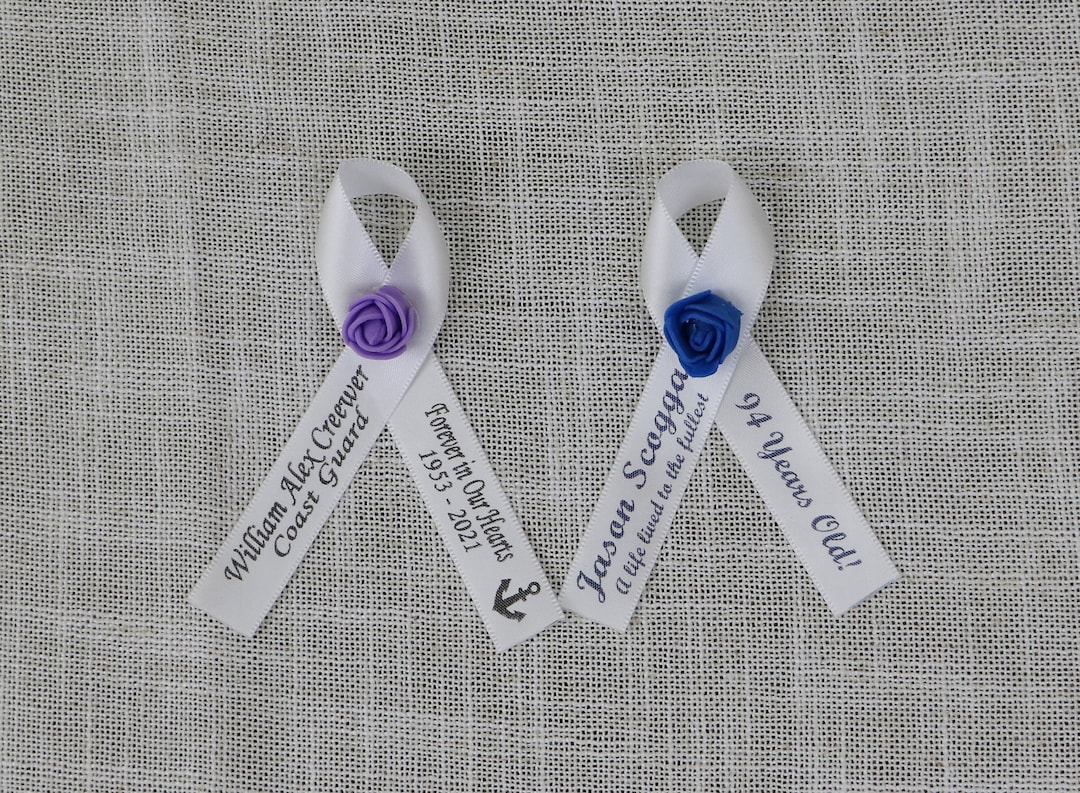 Bereavement Awareness Ribbons With Rose, Personalized With Your Message ...