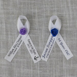 Bereavement Awareness Ribbons With Rose, Personalized With Your Message ...
