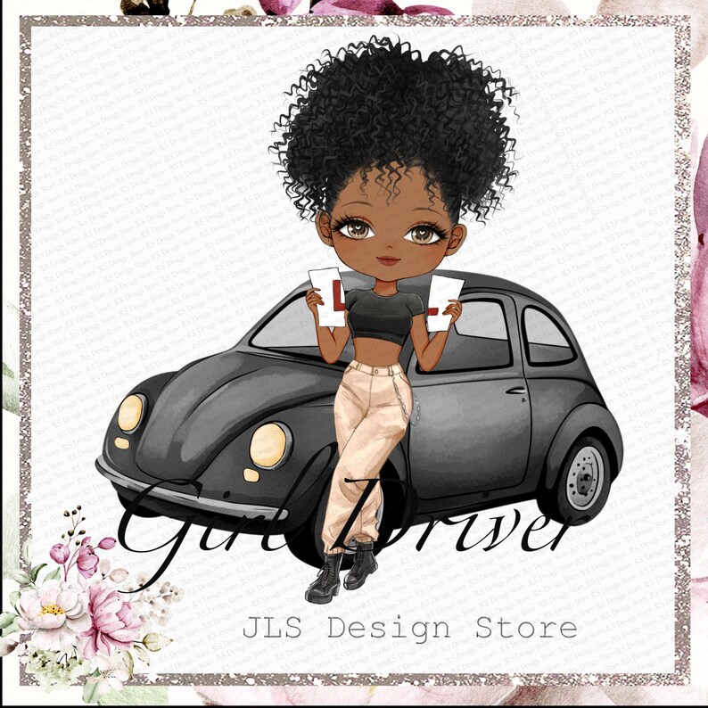 Driver Girl Clipart Set: Customizable New Driver PNG (digital Download ...