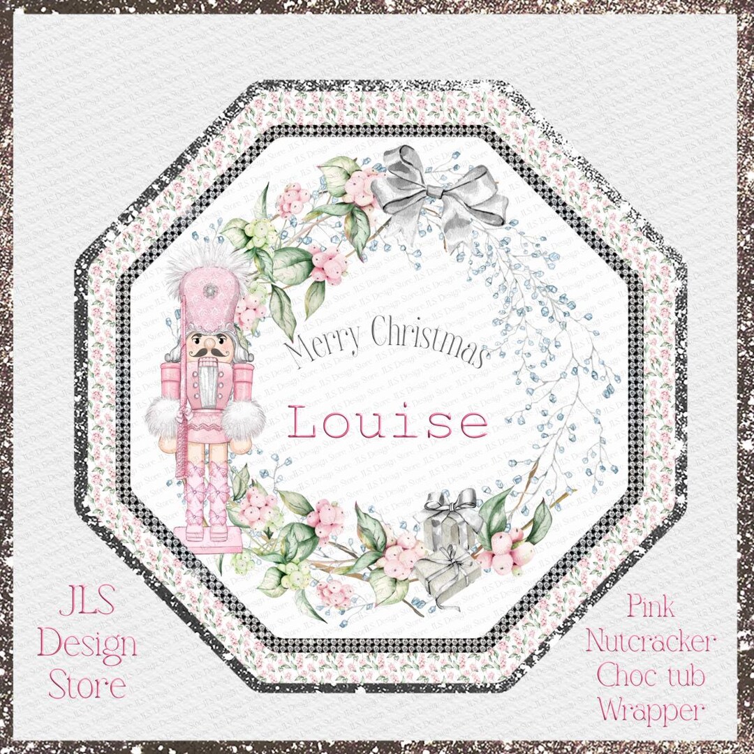 Christmas Pink Nutcracker Chocolate Tub Topper: PNG Design (digital ...