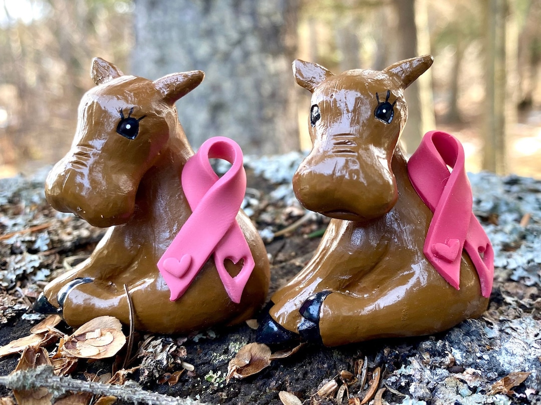 Willow Warrior Moose Figurine, Cancer Awareness Ribbon, Survivor Gift ...