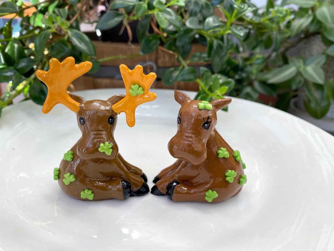 Hand Painted Resin Moose Ornament, St. Patrick's Day Decor - Etsy