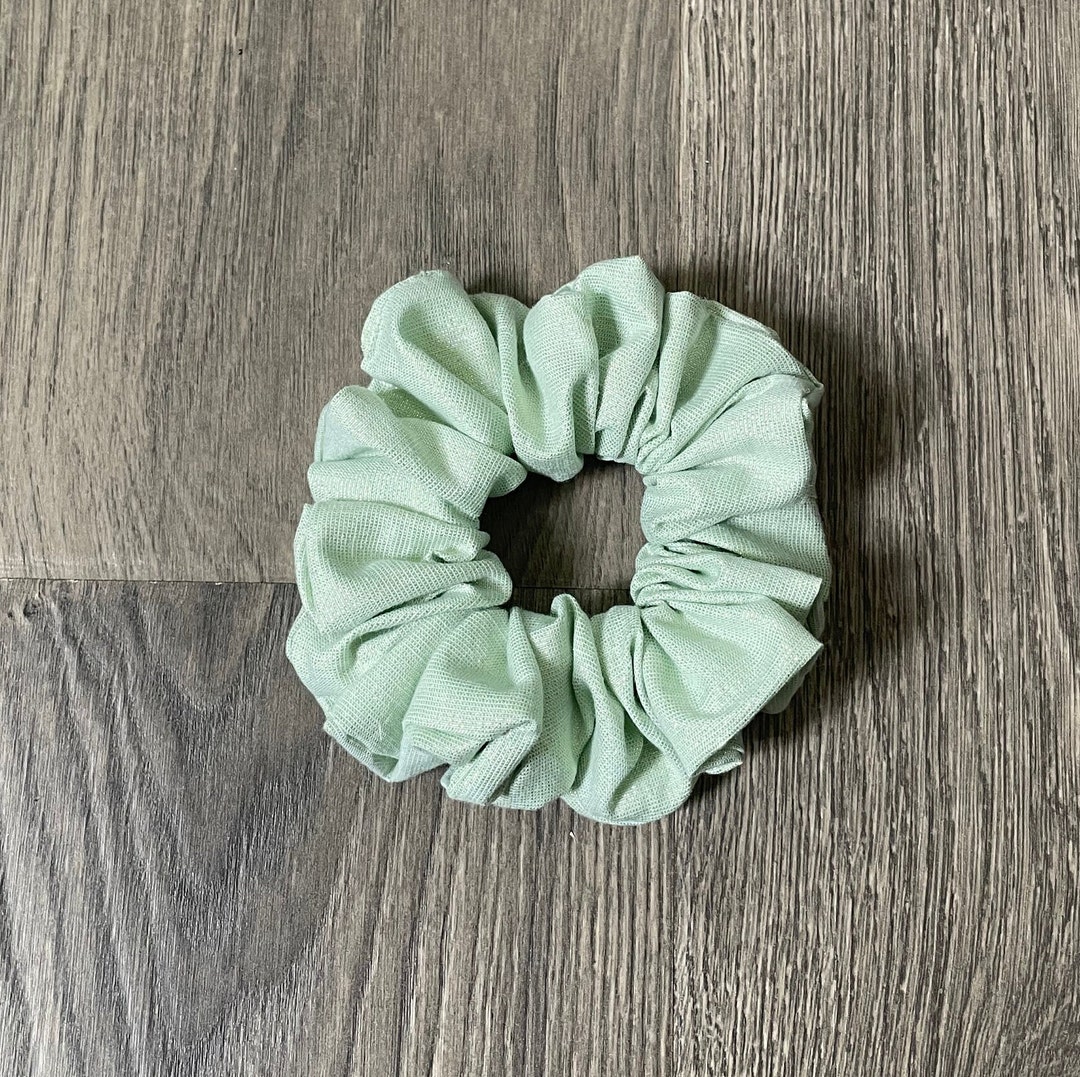 Sage Mint Green Scrunchie With Gold Sparkles | Gold Sage Scrunchie Hair ...