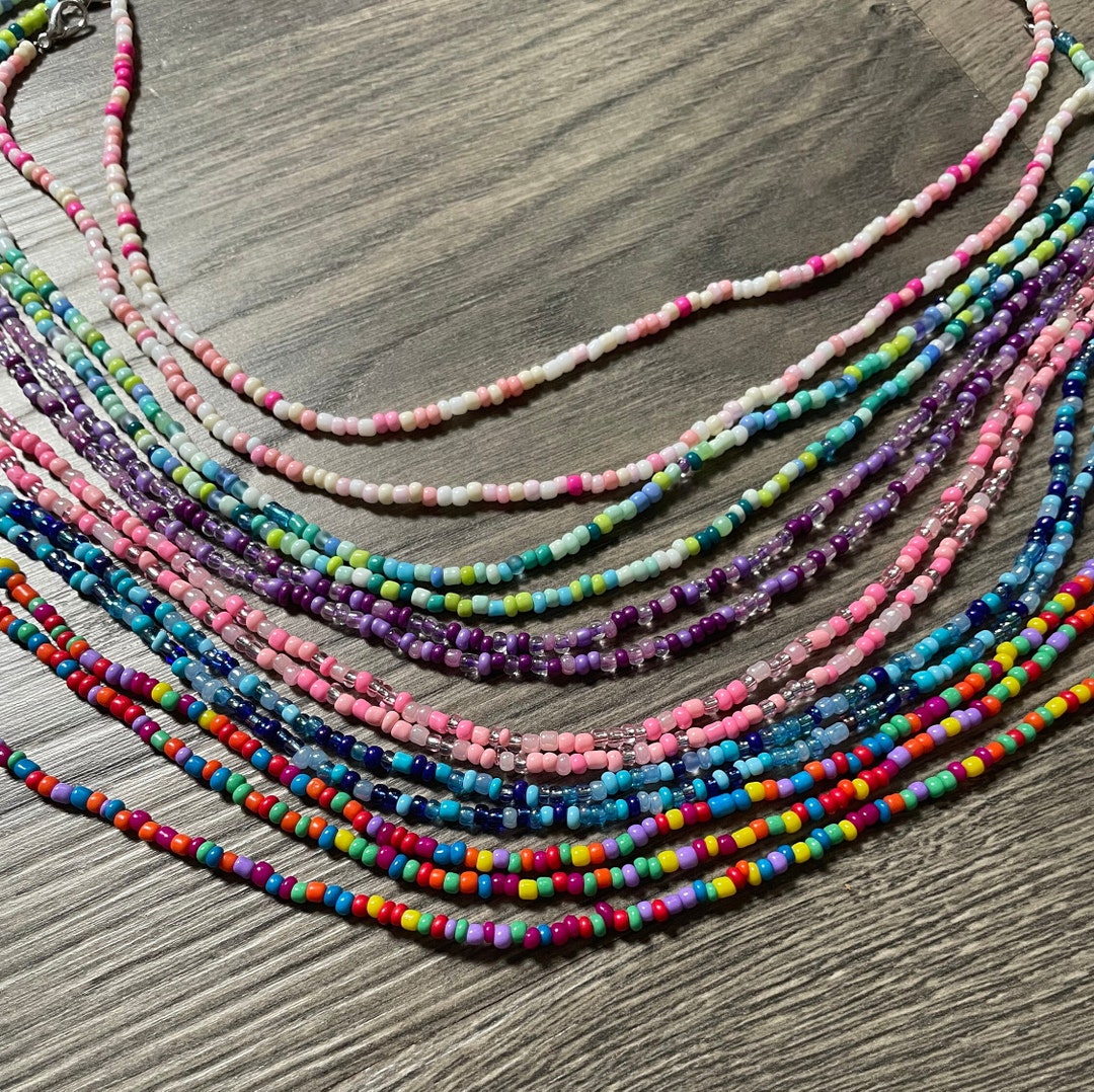 Rainbow Pastel Beaded Chokers Summer Coconut Girl Aesthetic Chokers in ...