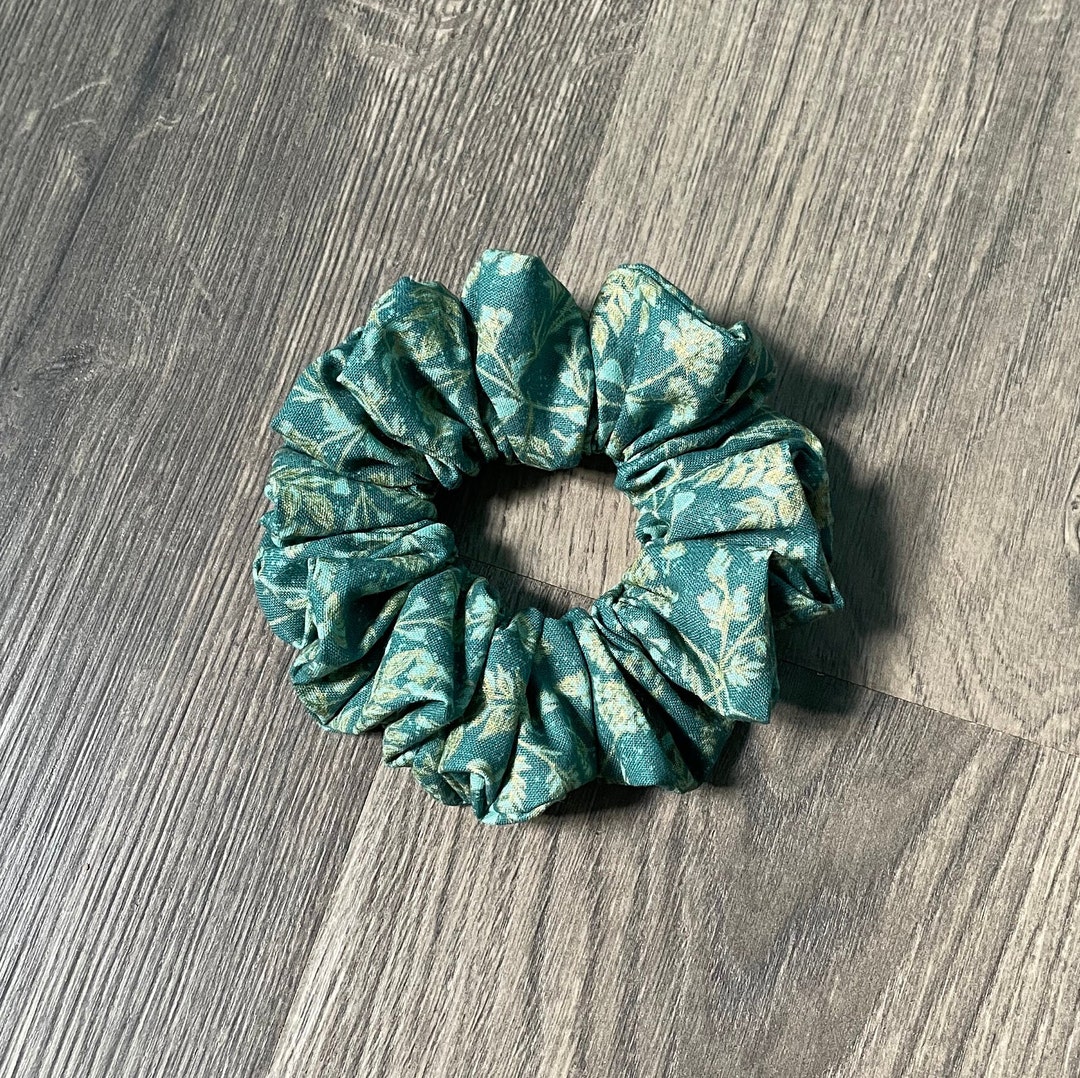 Emerald Green Floral Scrunchie | Emerald Forest Sage Green Scrunchie ...