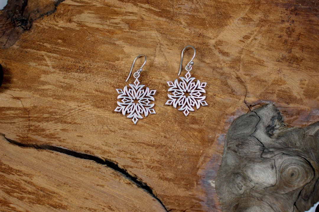 Sterling Silver~snowflake~earrings~norwegian~rosemaling~christmas ...
