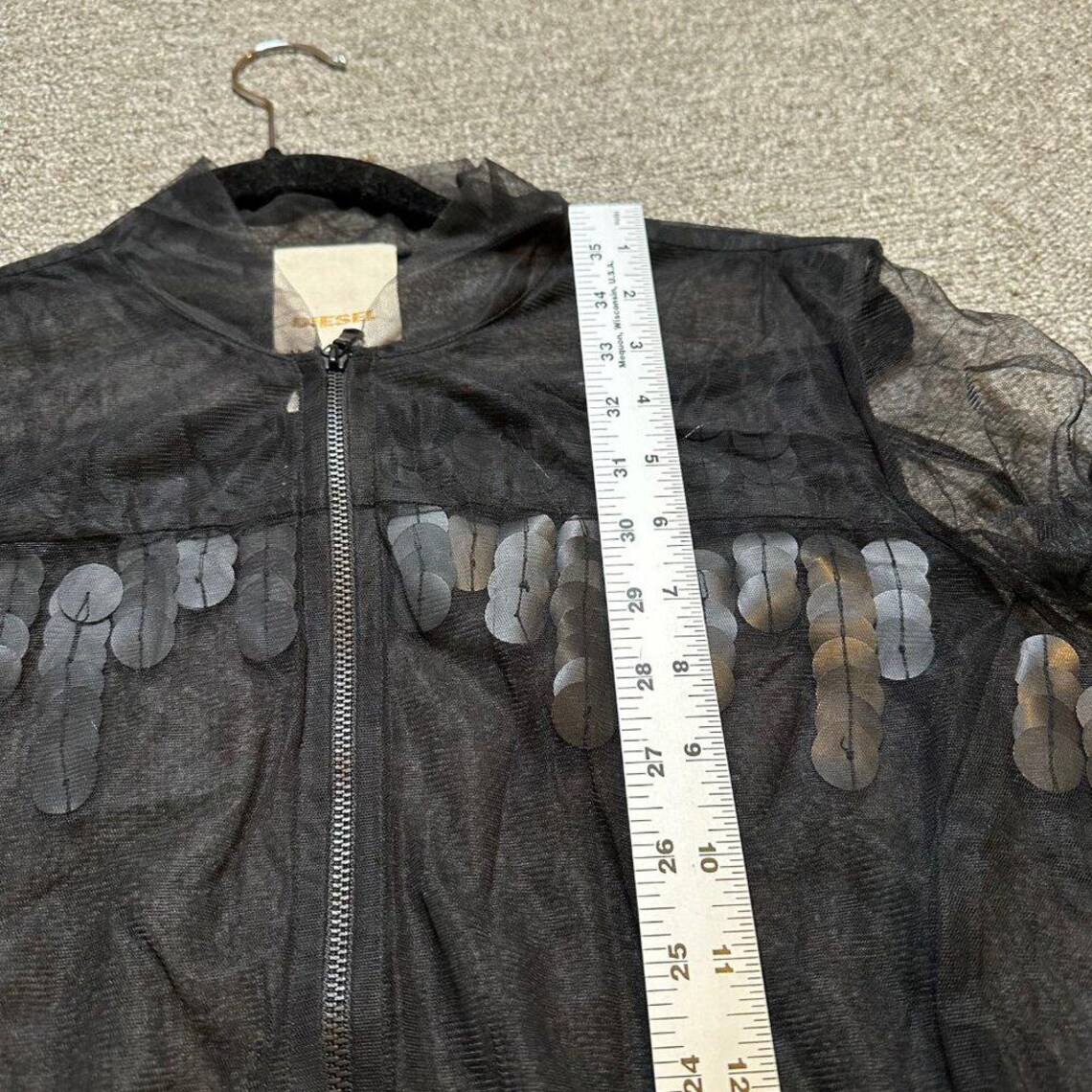 Diesel Vintage Mesh Tulle Sheer Moto Overcoat Jacket in Black Women's ...