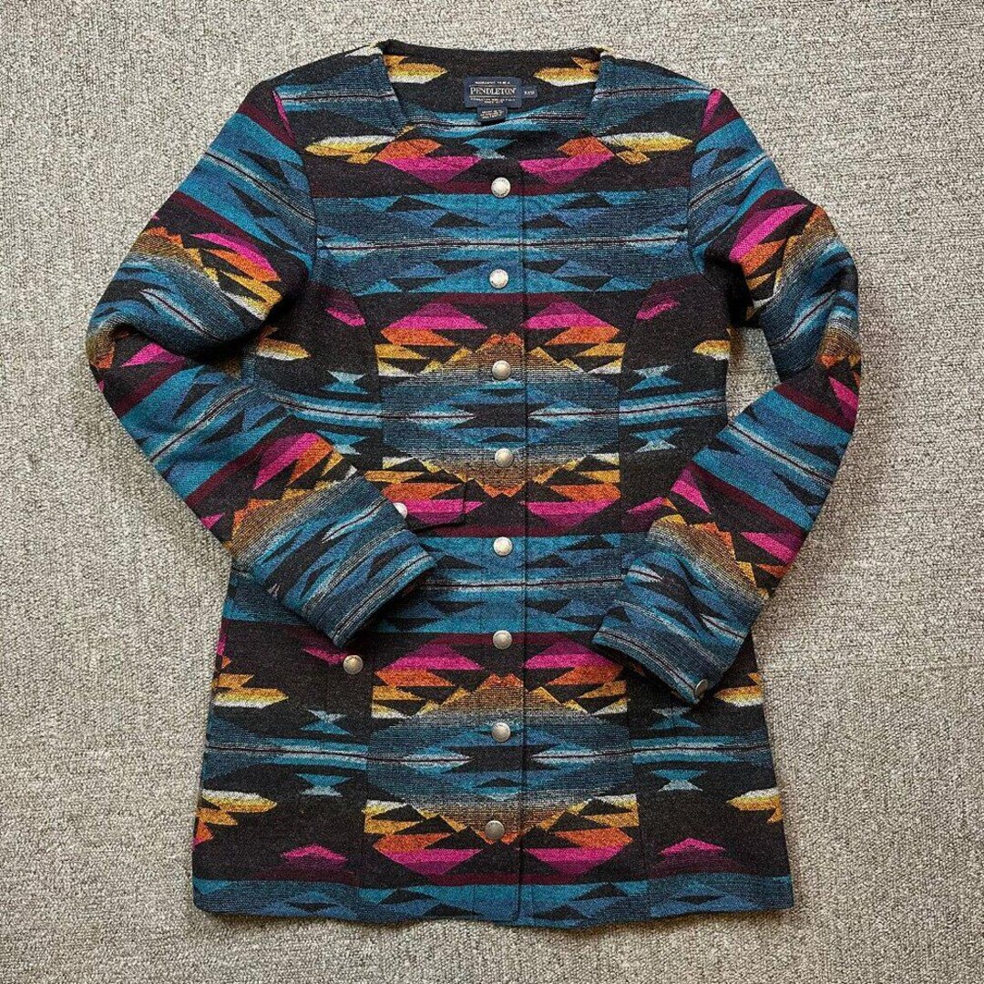Pendleton Aztec Southwestern Cowgirl Wool Coat Size Xx-small - Etsy