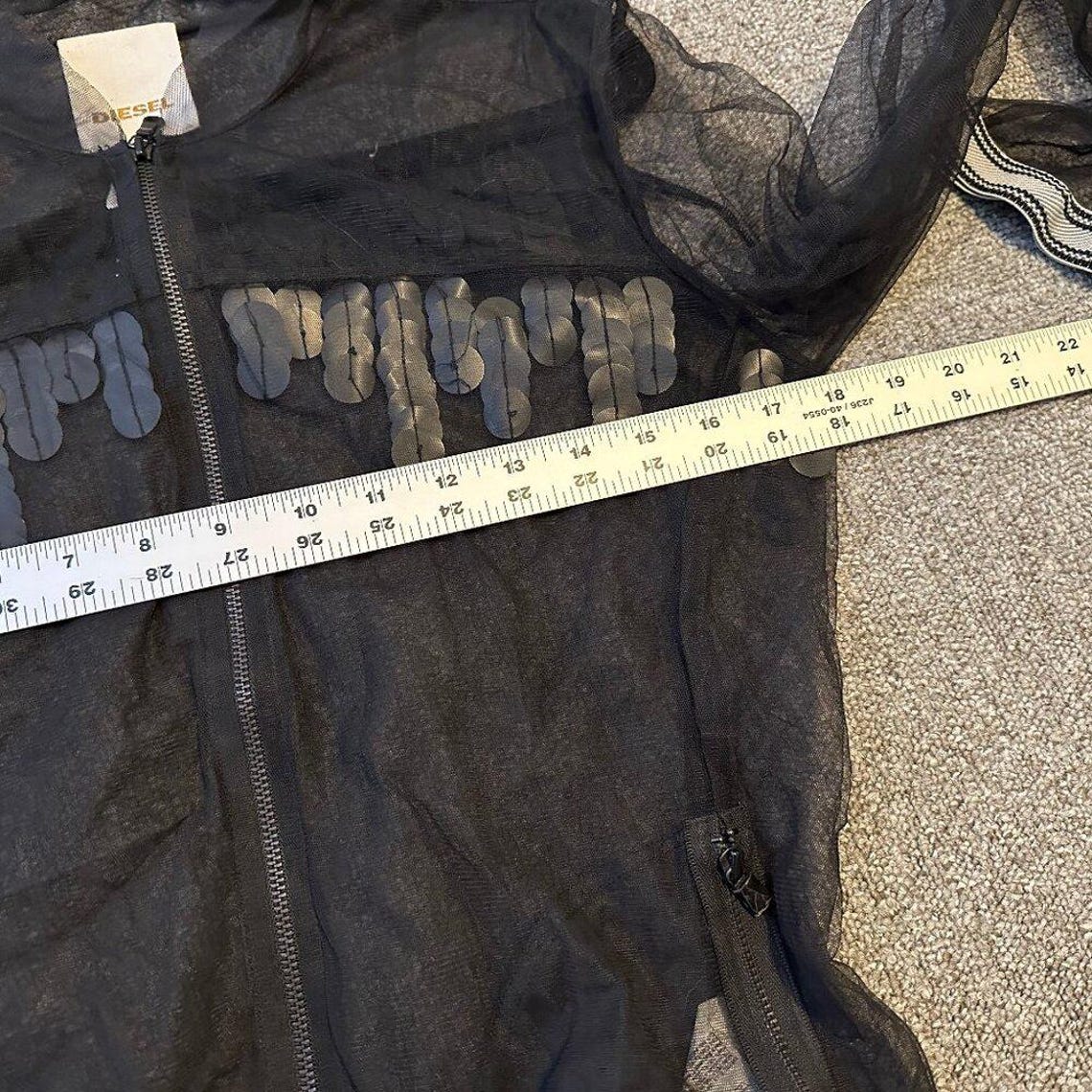 Diesel Vintage Mesh Tulle Sheer Moto Overcoat Jacket in Black Women's ...