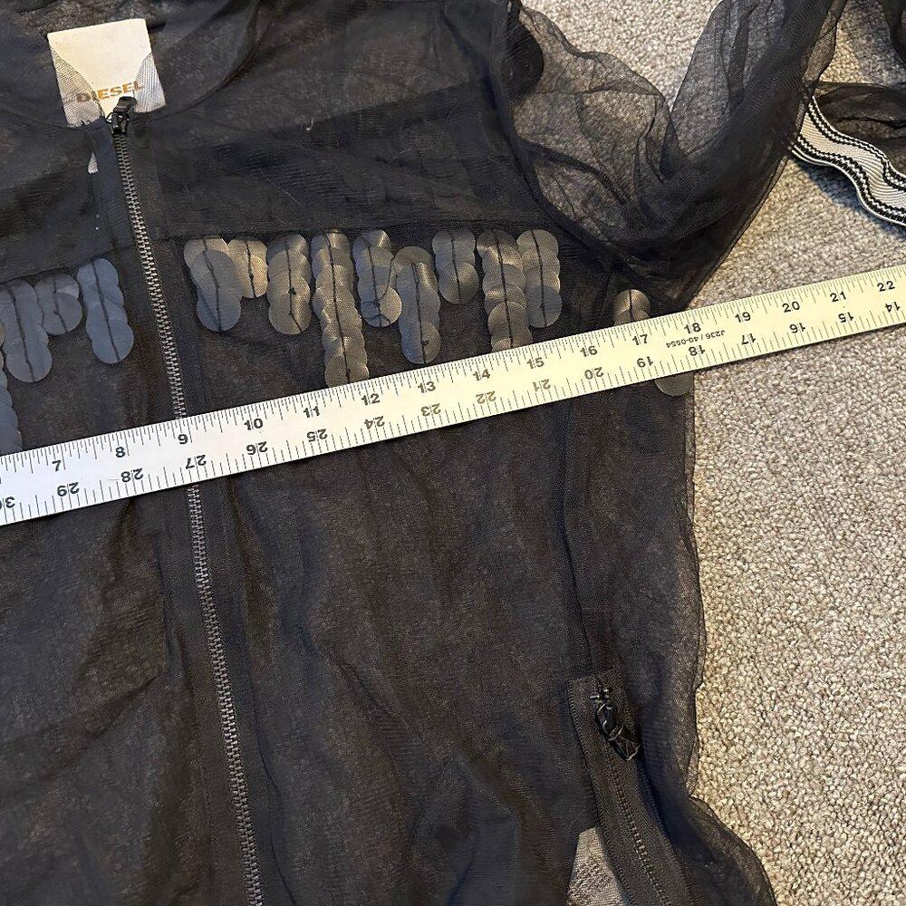 Diesel Vintage Mesh Tulle Sheer Moto Overcoat Jacket in Black Women's ...