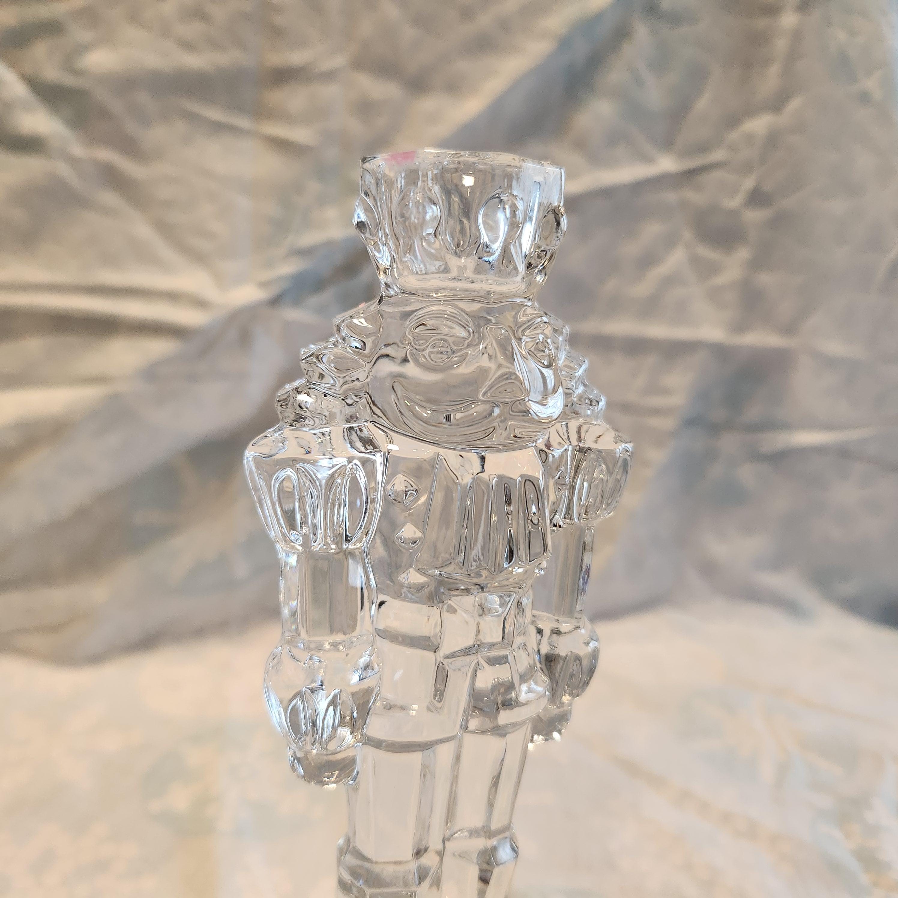 Deplomb Lead Crystal Christmas Nutcracker Candlestick Holder Set of 2 ...