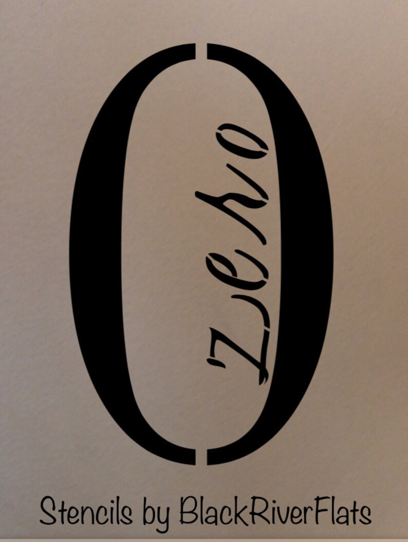 Zero Stencil/ Reusable Stencil/7mil Mylar/ Number Stencil/family Size ...