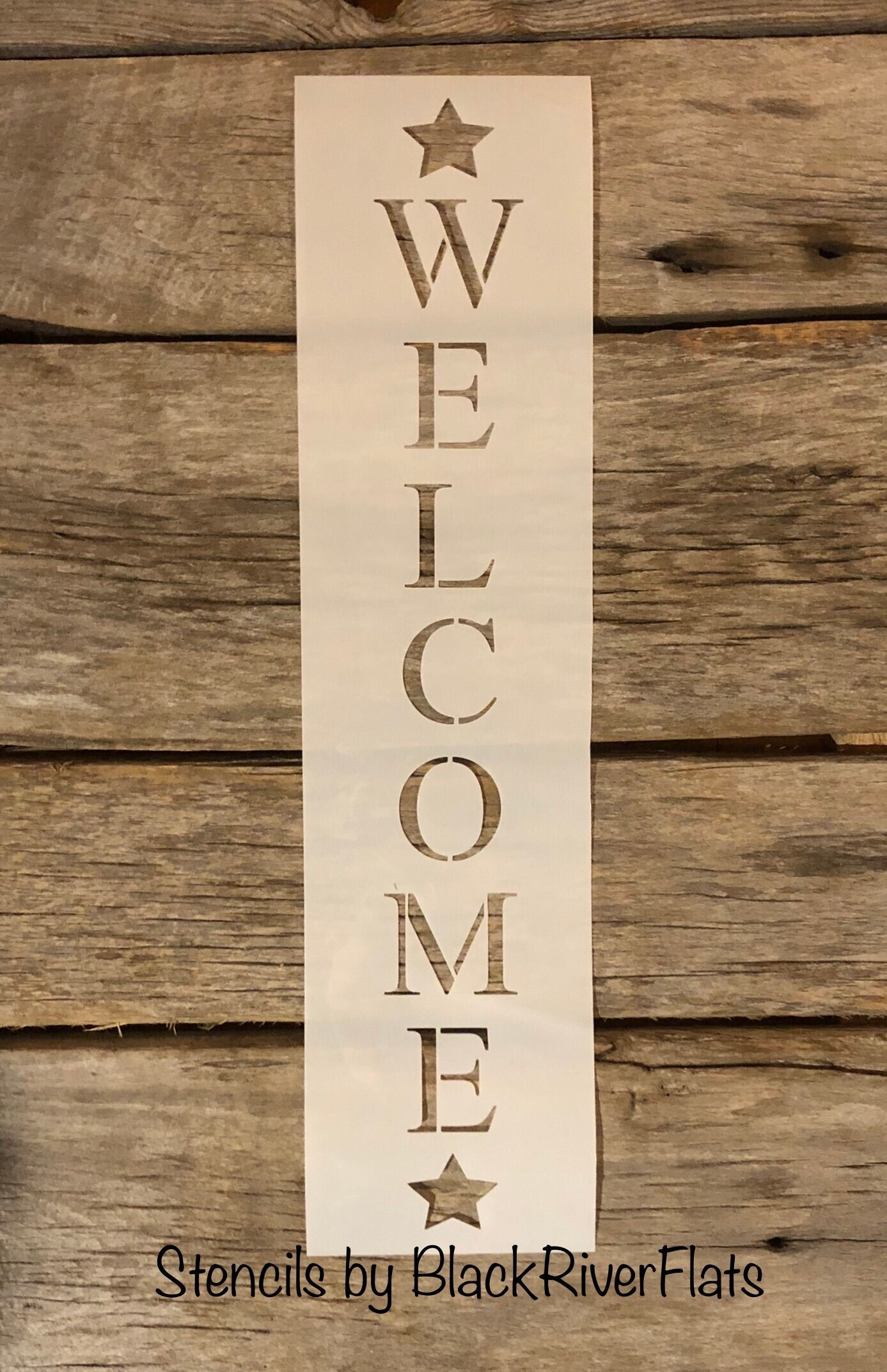 Vertical Star Welcome Stencil/ Reusable Stencil/7mil Mylar/ - Etsy