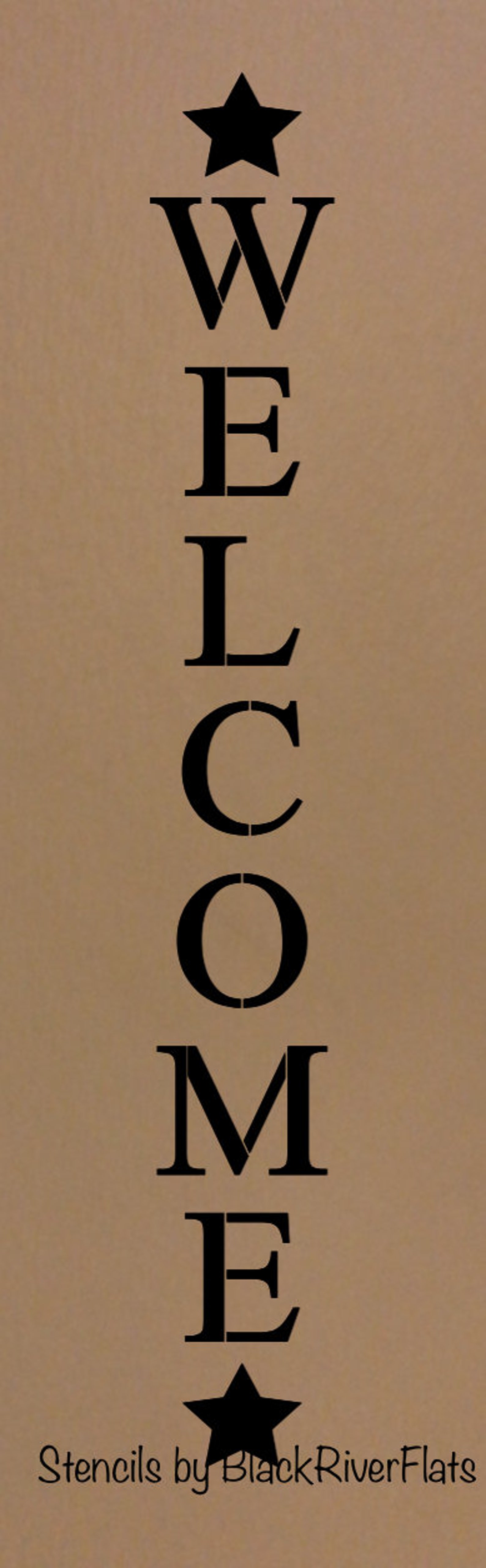 Vertical Star Welcome Stencil/ Reusable Stencil/7mil Mylar/ Welcome ...