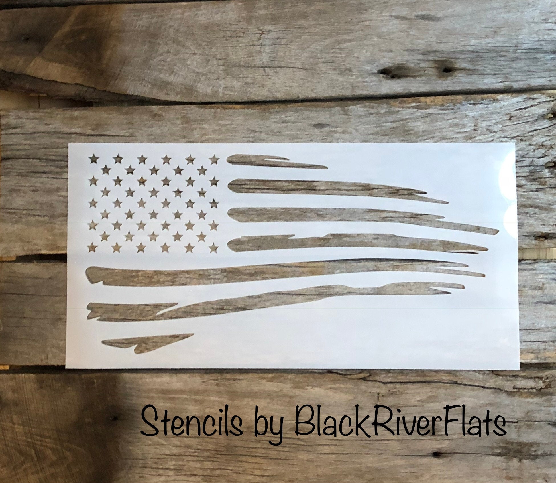 Destructed American flag stencil/reusable stencil/7mil | Etsy
