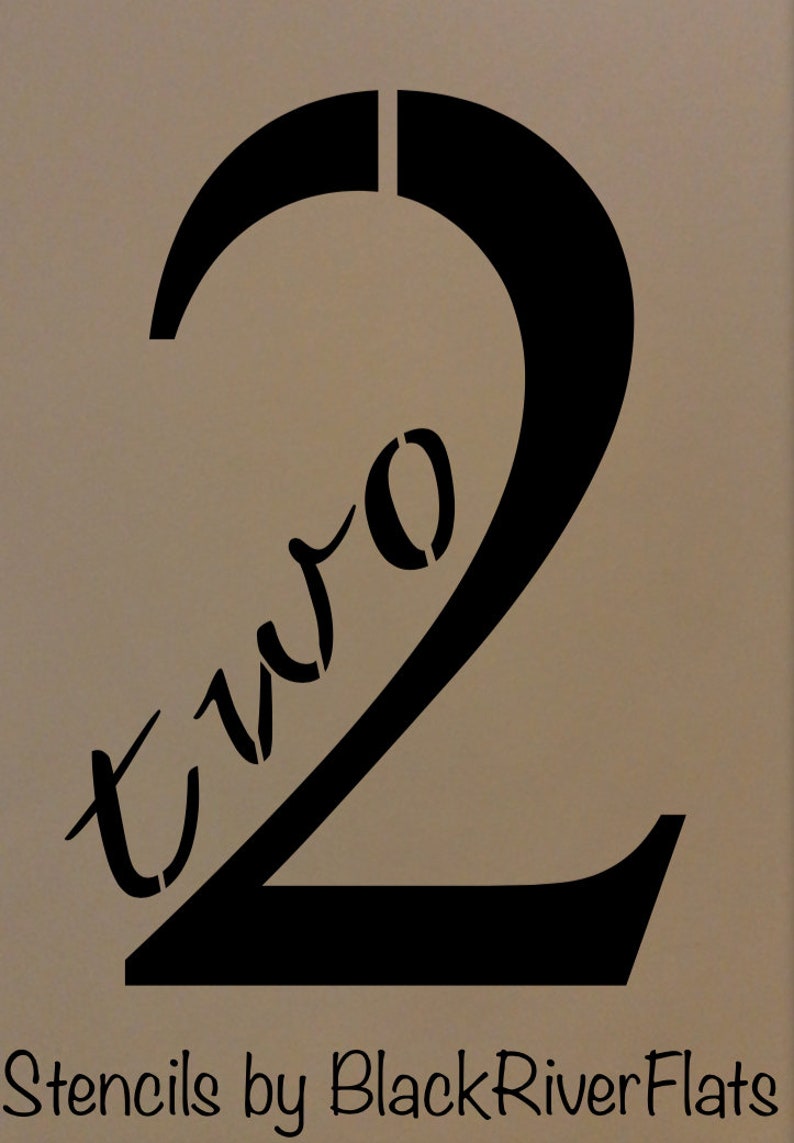 Two Stencil/ Reusable Stencil/7mil Mylar/ Number Stencil/family Size ...