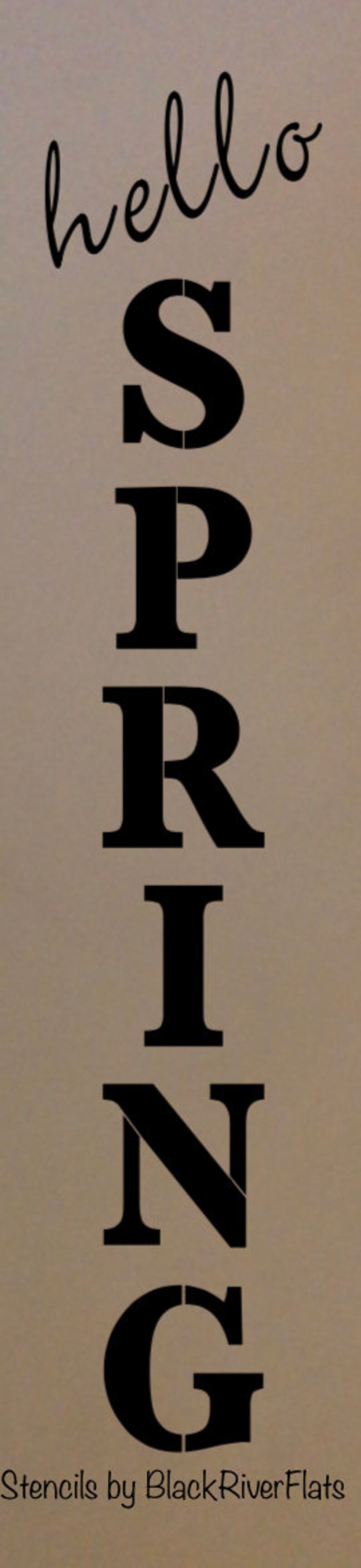 Vertical Hello Spring/reusable Stencil/7mil Mylar/ Stencil/porch Sign ...