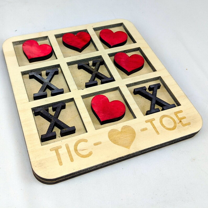 Tic-tac-toe Laser Cut Wooden Game Board Customization - Etsy