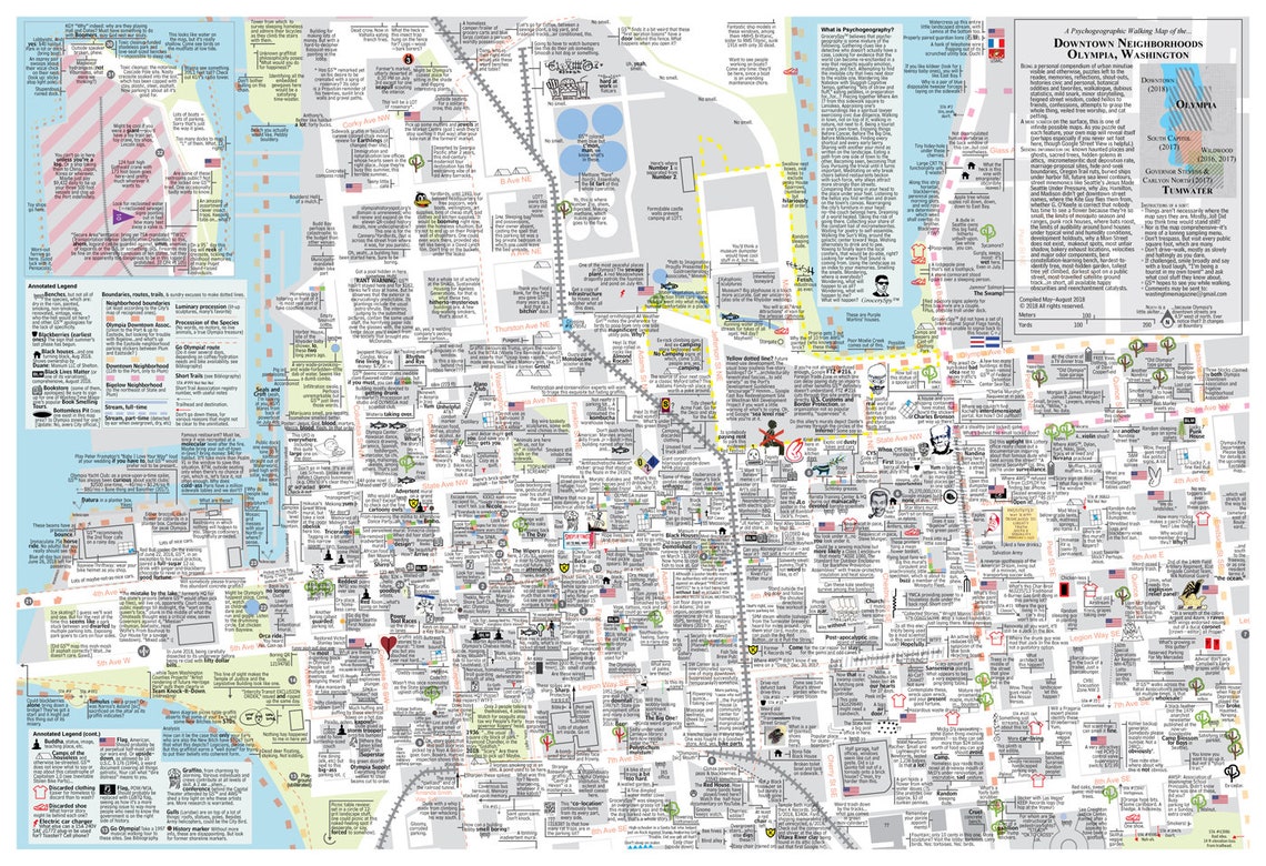 Downtown, Olympia, Washington: A Psychogeographic Walking Map (shipped ...