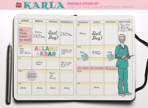 Scrapbooks and Notes Quran Journals Hijabi Karla Islamic PRINTABLE ...