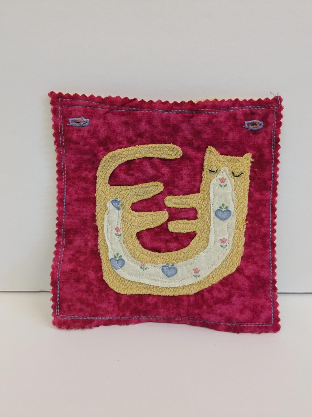 Long Cat // Textile Artwork // Cat Themed Quilted Wall Hanging - Etsy