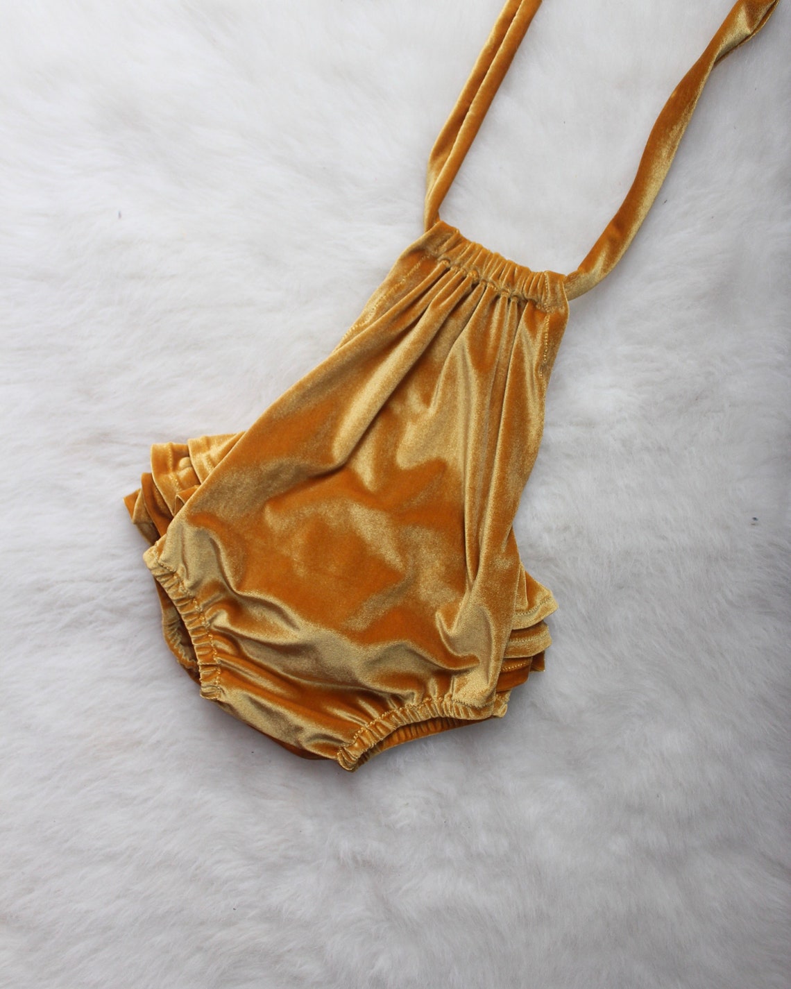 Velvet Ruffle Back Baby Toddler Romper | Etsy